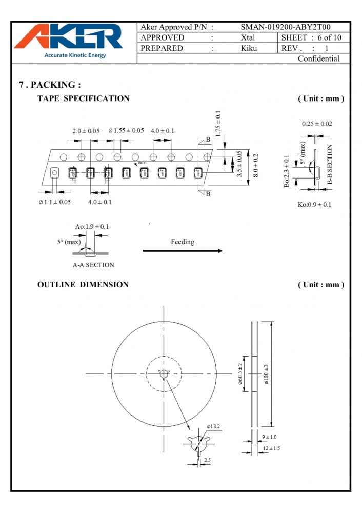 SMA-019200-ABY2T0 cover tape adhesion