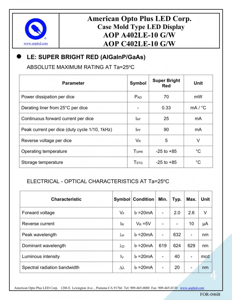C402LE-10 datasheet page 4