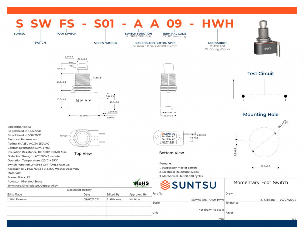 LEA NETWORKS SSWFS-S01-AA09-HWH product drawing