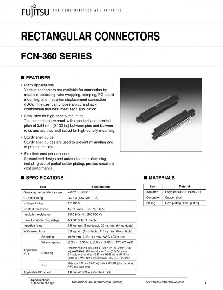 FUJITSU FCN-360 Series document page 5