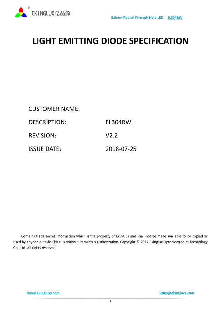 EL304RW datasheet page 1