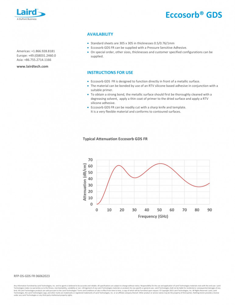 Laird Eccosorb GDS FR technical document page 2