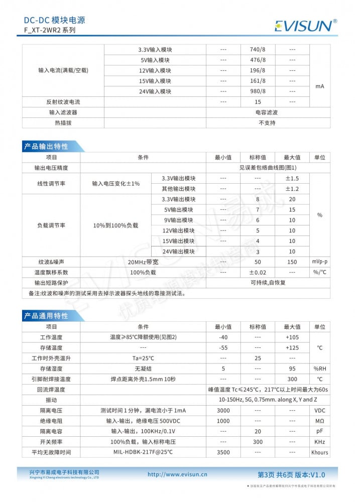 EVISUN datasheet page 3
