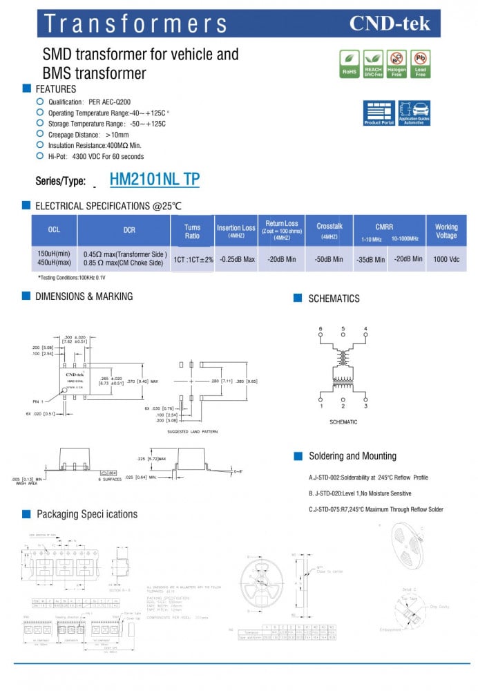 HM2101NL TP technical document page