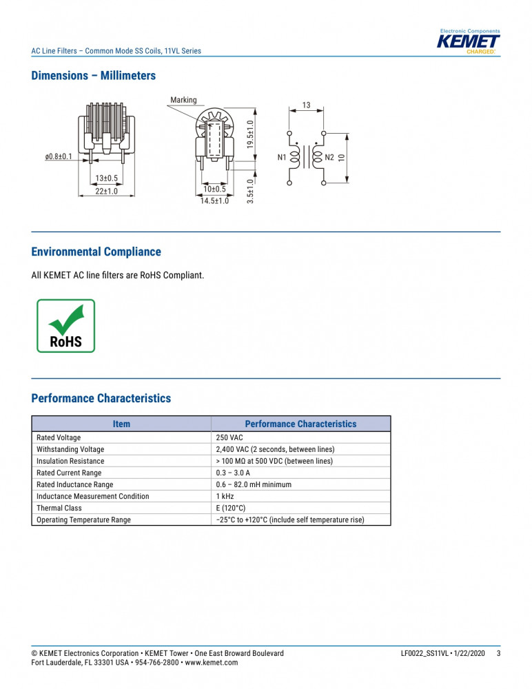KEMET SS11VL document page 3