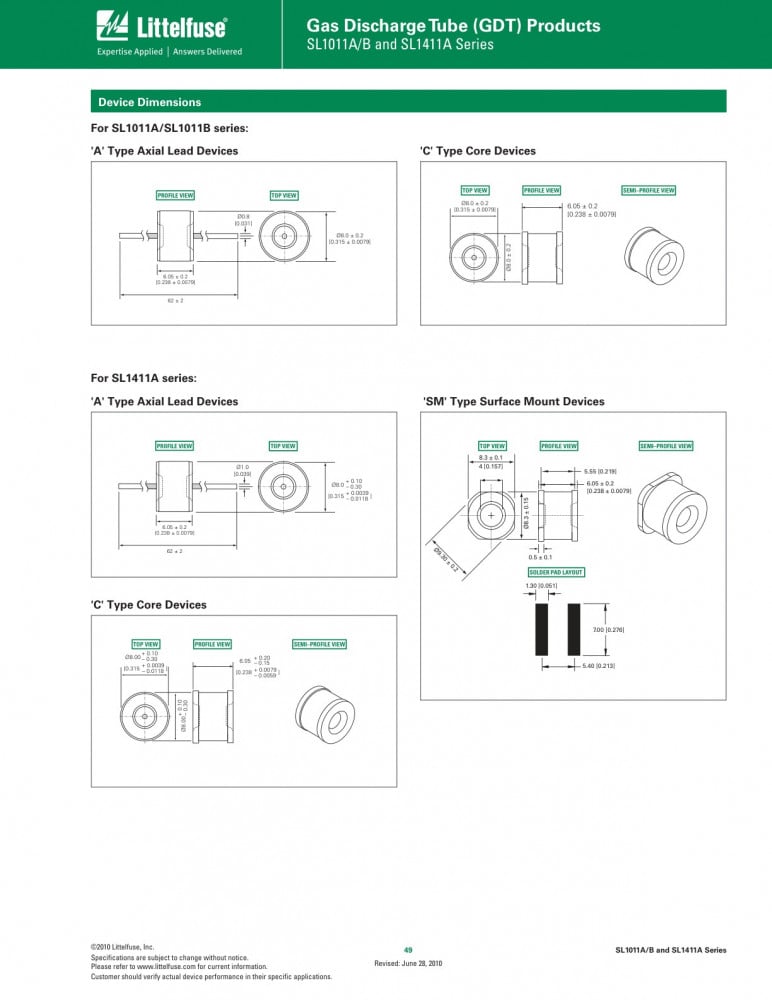 SL1011B250C datasheet page 3