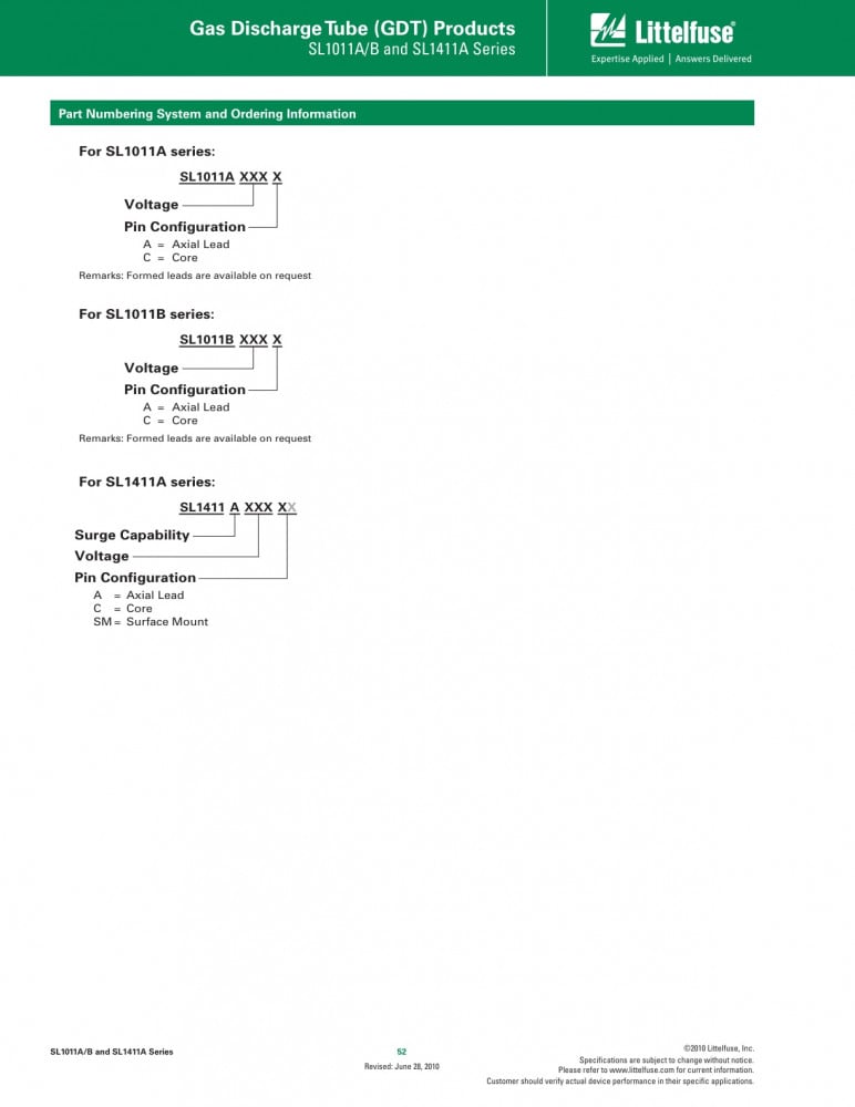 SL1011B250C datasheet page 6
