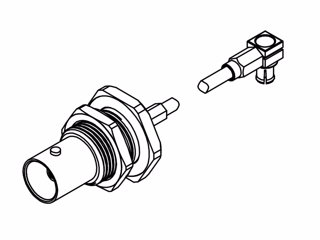 BNC Straight Jack to MCX Right-Angle Plug on RG-179 Cable, 275.80mm Length, 50 Ohms