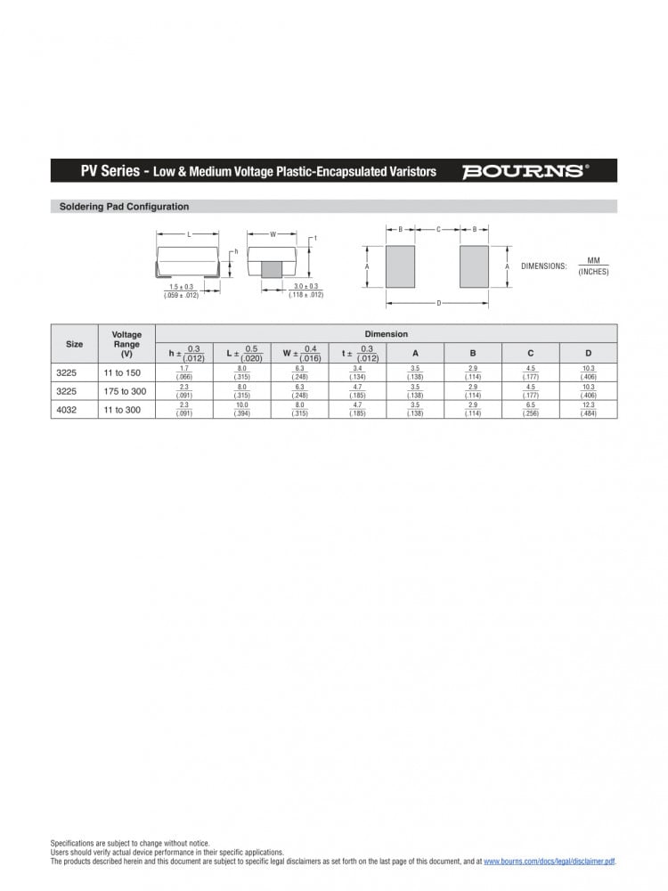 BOURNS PV Series datasheet page 7