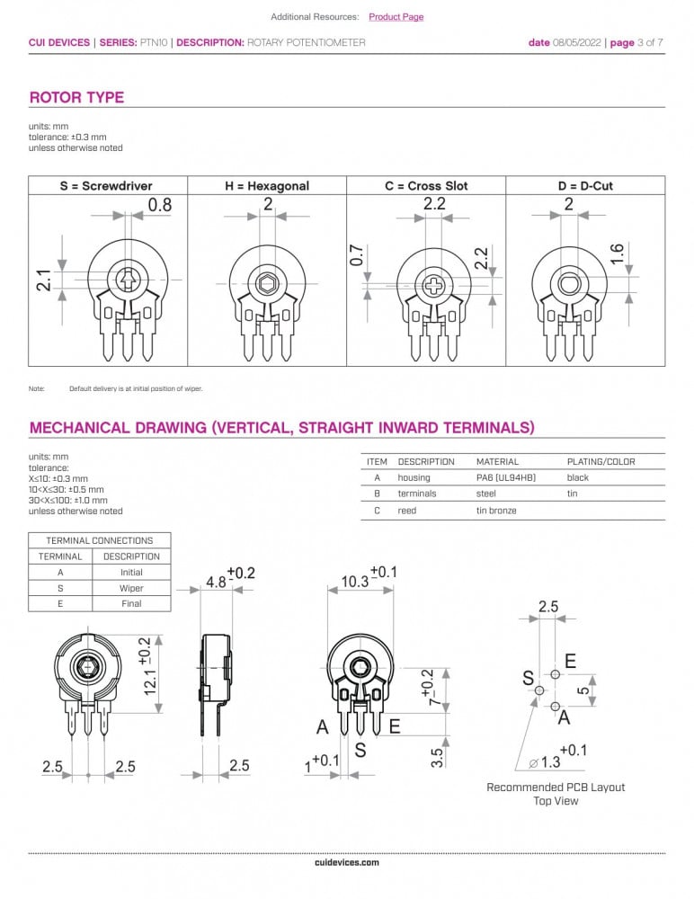 PTN10 datasheet page 3