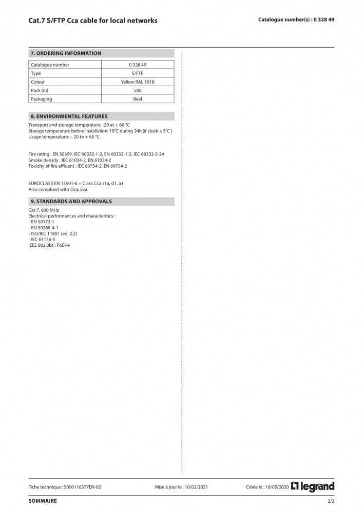 Legrand 032849 technical document, page 2