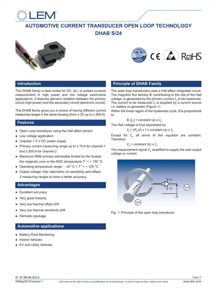 DHAB S/24 datasheet page 1