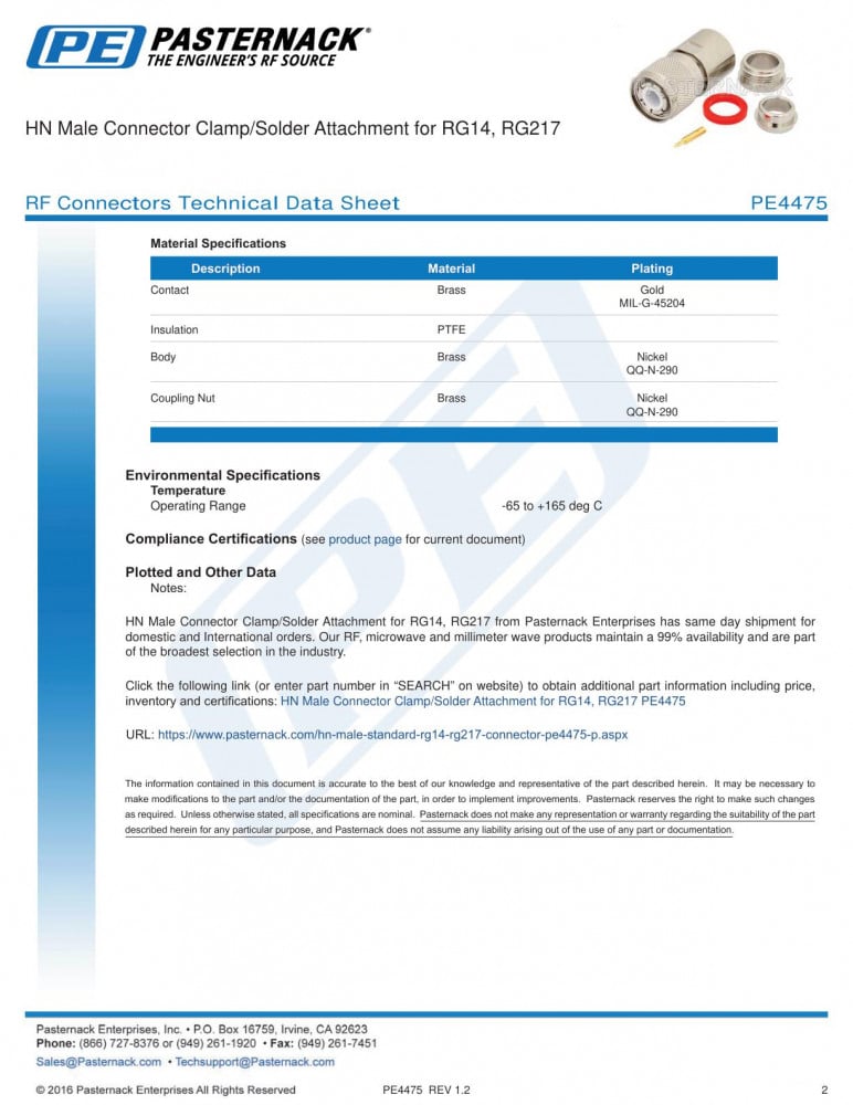 PE4475 technical document page 2