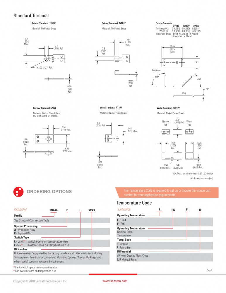 Sensata 1NT series technical document page 5