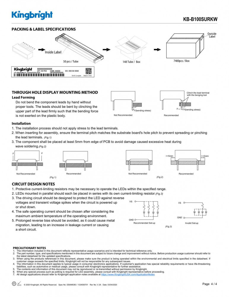KB-B100SURKW datasheet page 4