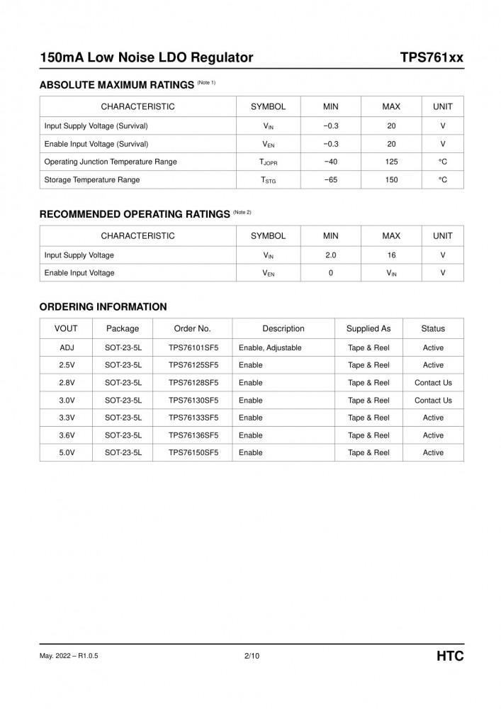 TPS76150SF5 datasheet page 2