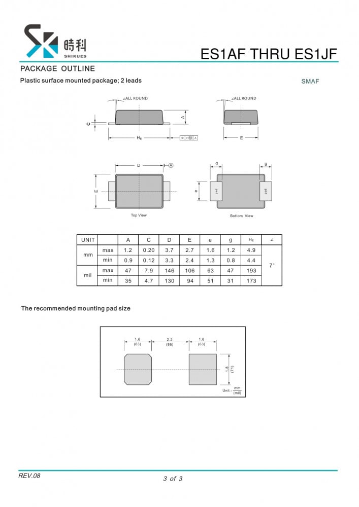 ES1GF datasheet page 3