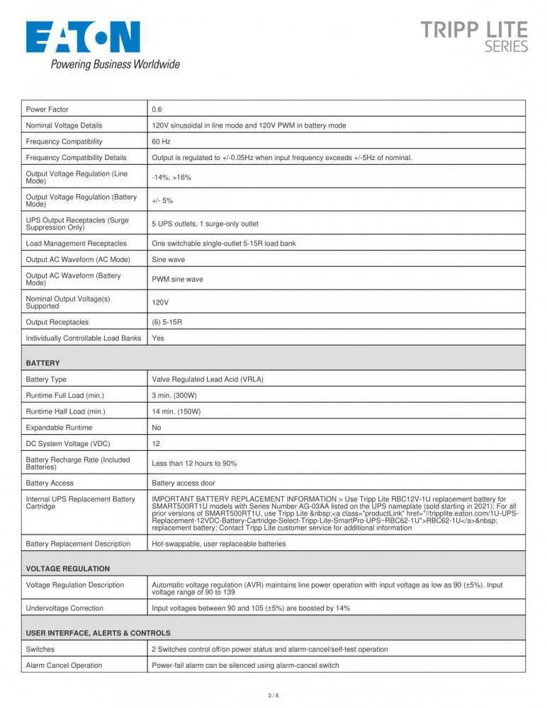 SMART500RT1U technical document page 3