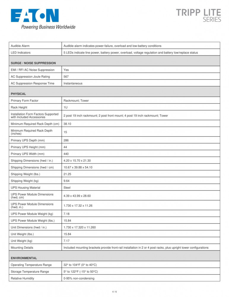SMART500RT1U technical document page 4