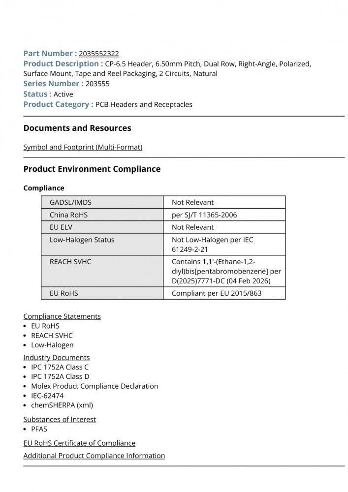 Technical document page 1 for product reference