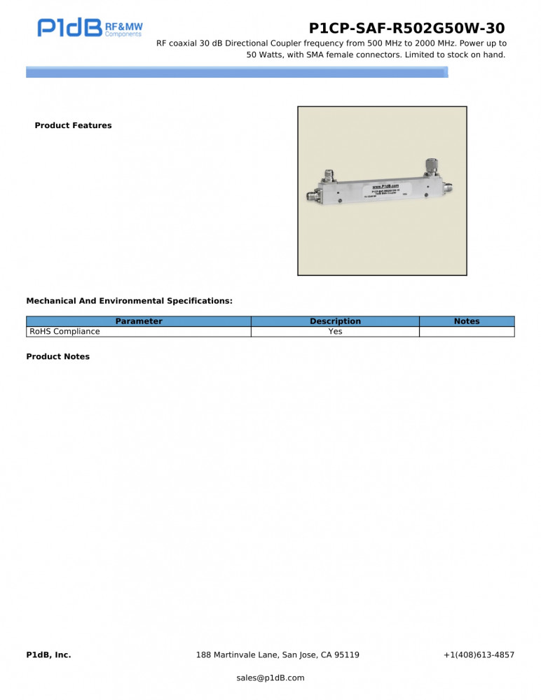 Product document image for P1CP-SAF-R502G50W-30