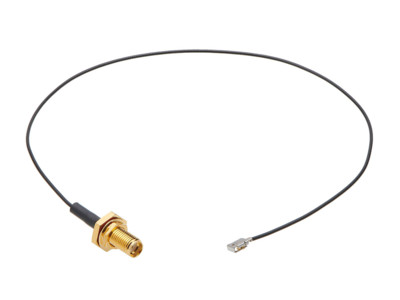 SMA Straight Jack Bulkhead IP68 to I-PEX MHF1 LK Plug on 1.32mm Cable, 203.20mm Length, 50 Ohms