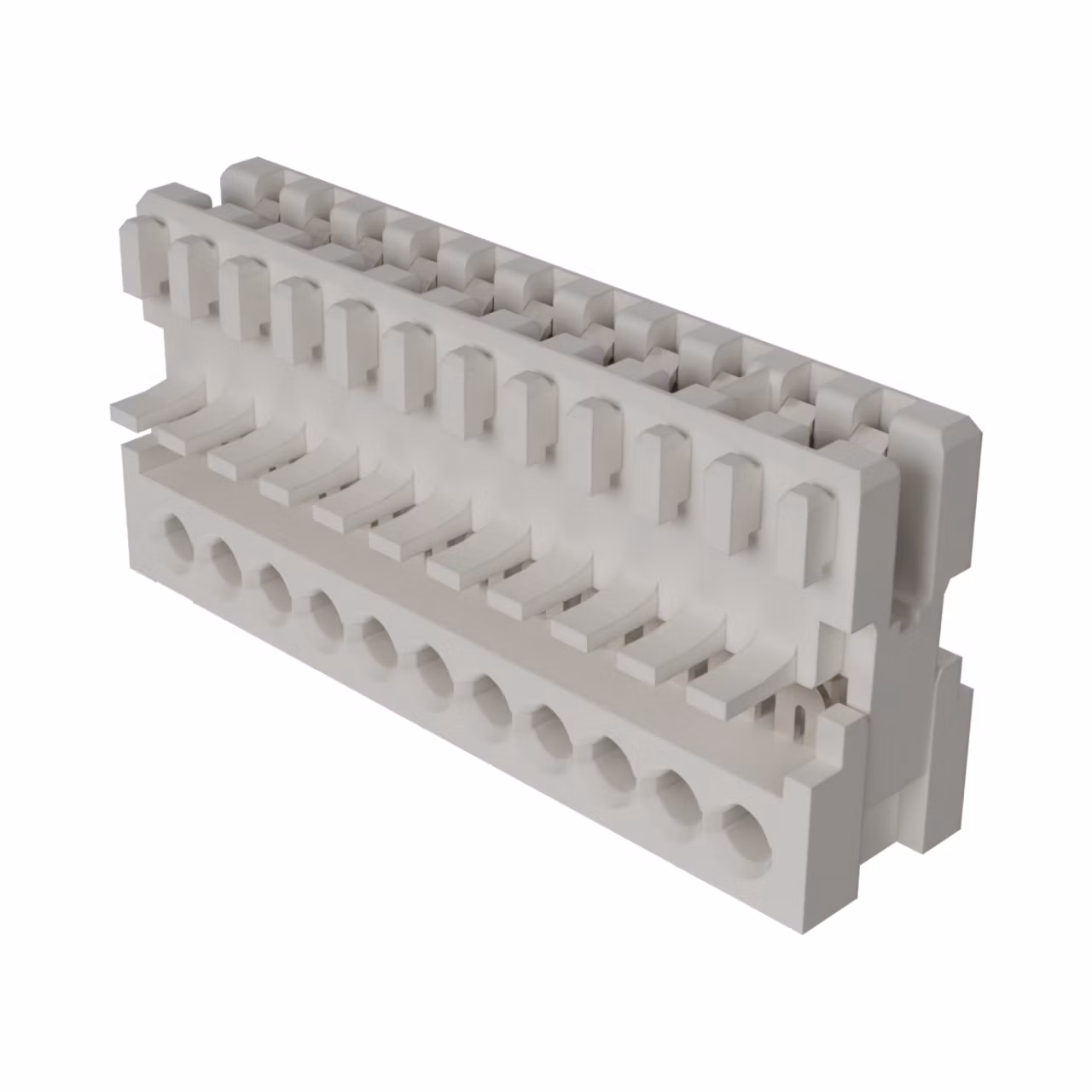 Appli-Mate RAST 2.5 Female Connector, 2.50mm Pitch, 11 Circuits, All Position Keys, Open Endwalls, Polarizing Rib Between Circuits 9 & 10 for sale