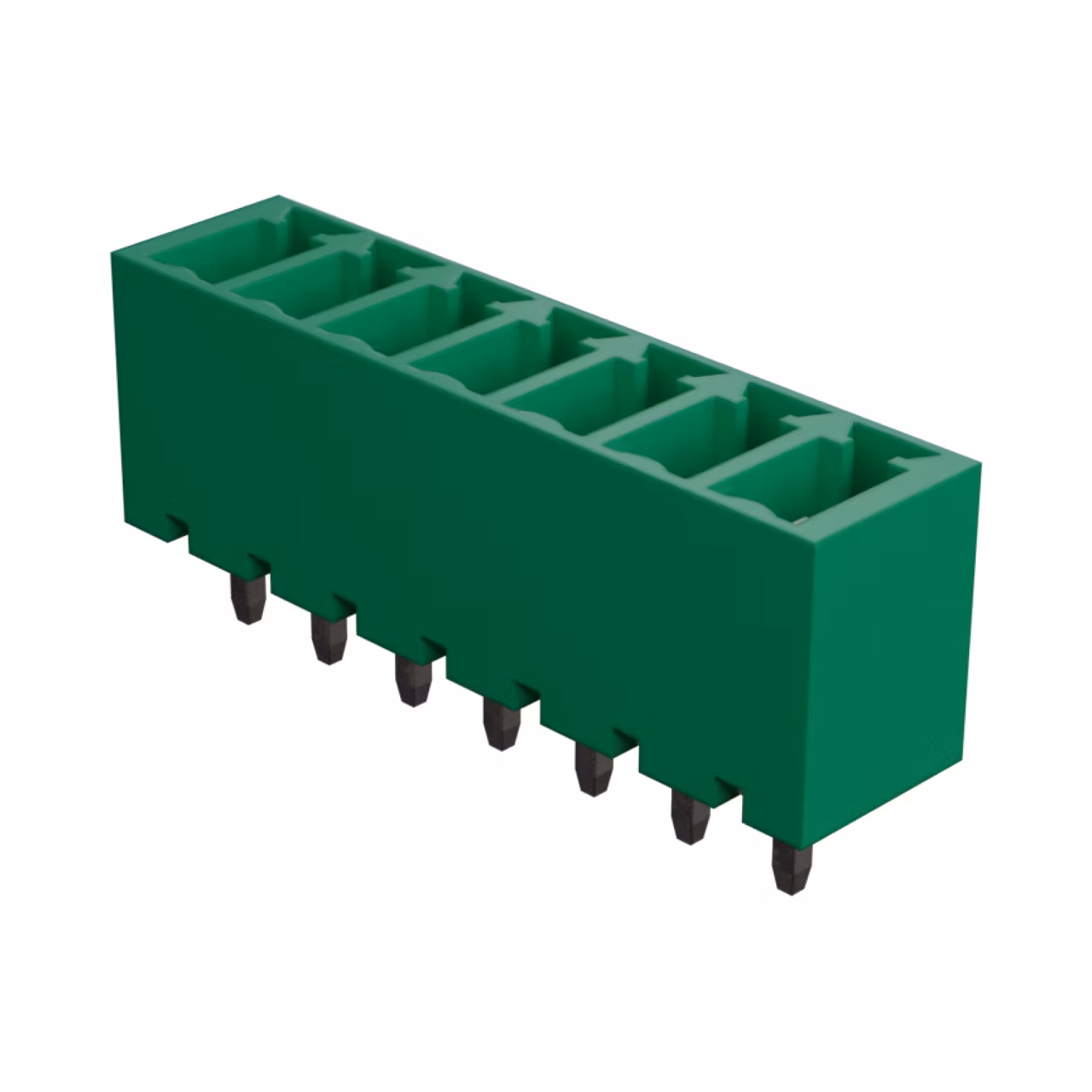 3.81mm Pitch Eurostyle Vertical PCB Header, Green Housing, 7 Circuits for sale