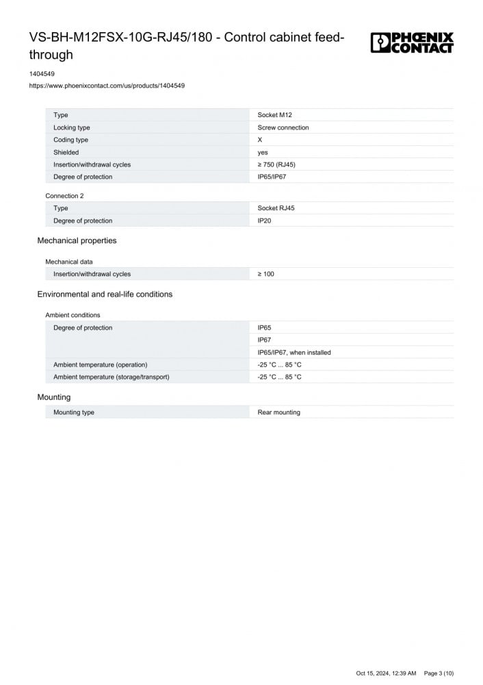 Phoenix Contact 1404549 product documentation page 3