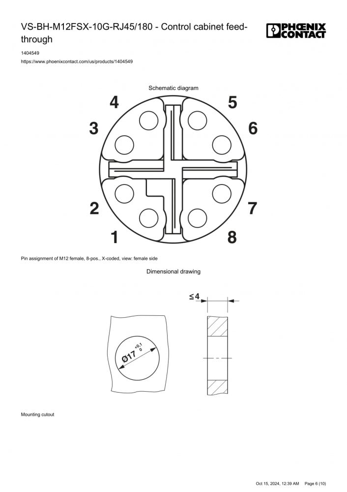 Phoenix Contact 1404549 product documentation page 6