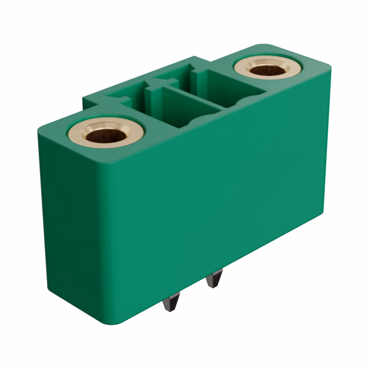3.50mm Pitch Eurostyle Vertical PCB Header, with Threaded Retention Inserts, Green Housing, 2 Circuits for sale