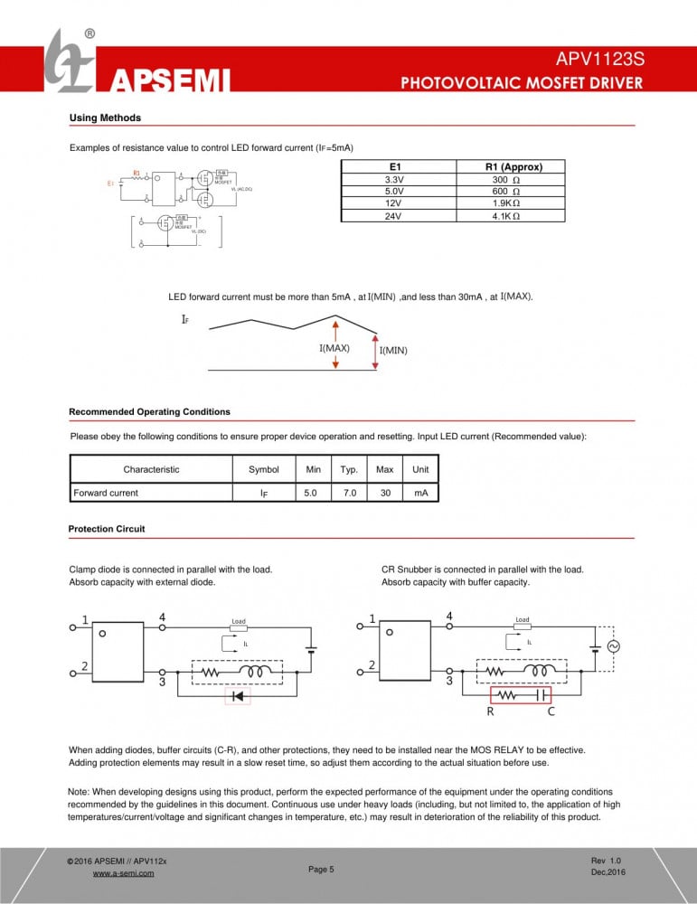 APV1123S datasheet page 5