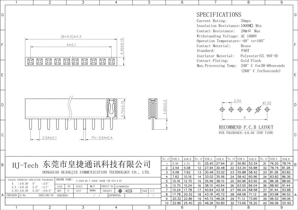 HJ Tech 2LF000F028 technical drawing