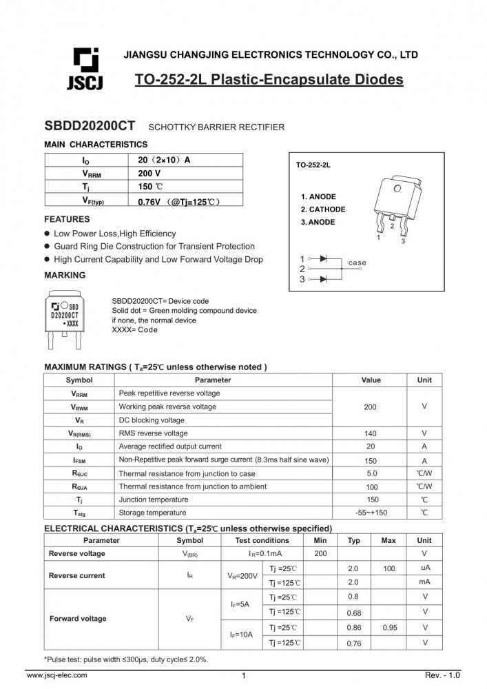 SBDD20200CT datasheet page 1