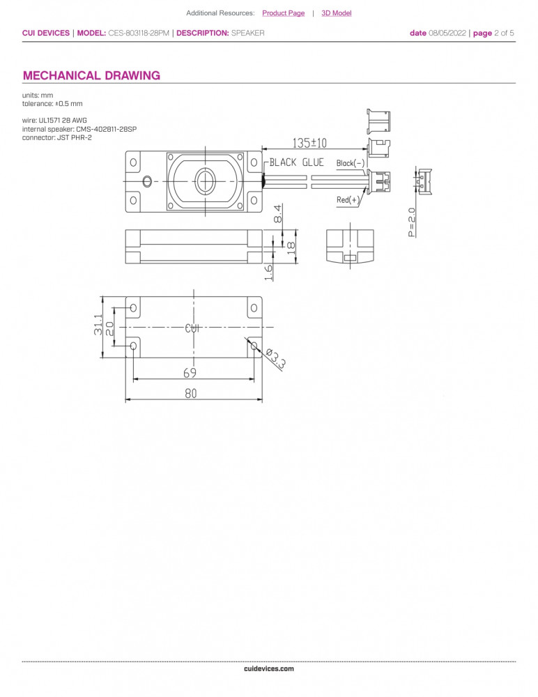 CES-803118-28PM product document page 2
