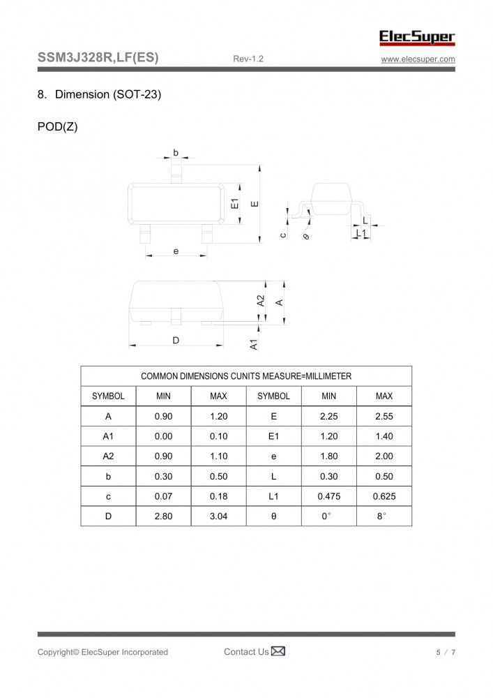 SSM3J328R,LF(ES) datasheet page 5
