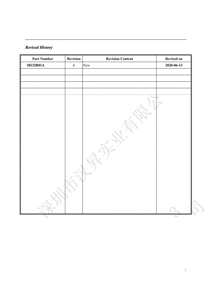 HS32B01A datasheet page 2