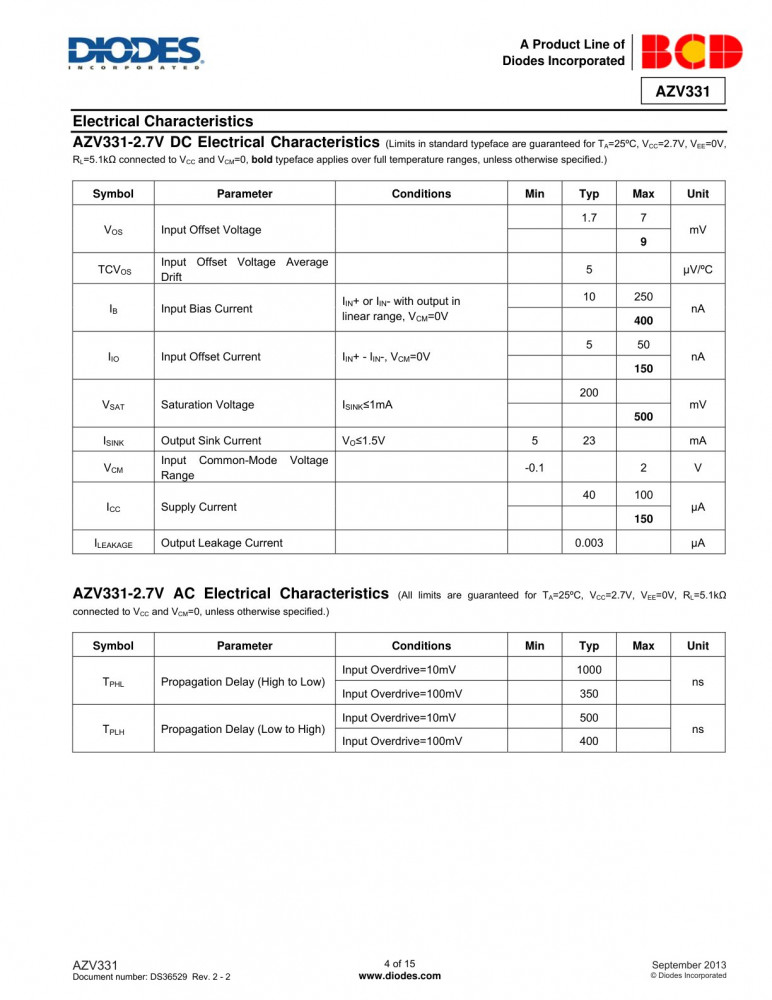 AZV331KTR-G1 datasheet page 4