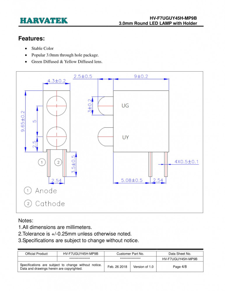 HV-F7UGUY45H-MP9B datasheet page 4