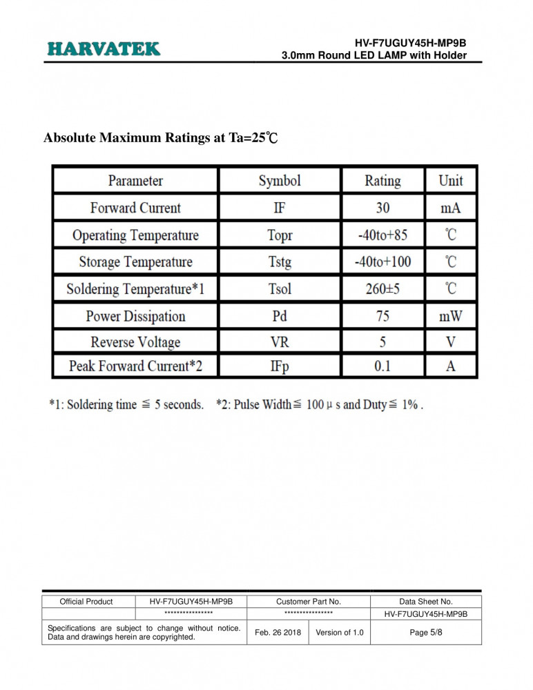 HV-F7UGUY45H-MP9B datasheet page 5