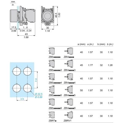 Schneider XB4BP51 Pushbutton Switch for sale