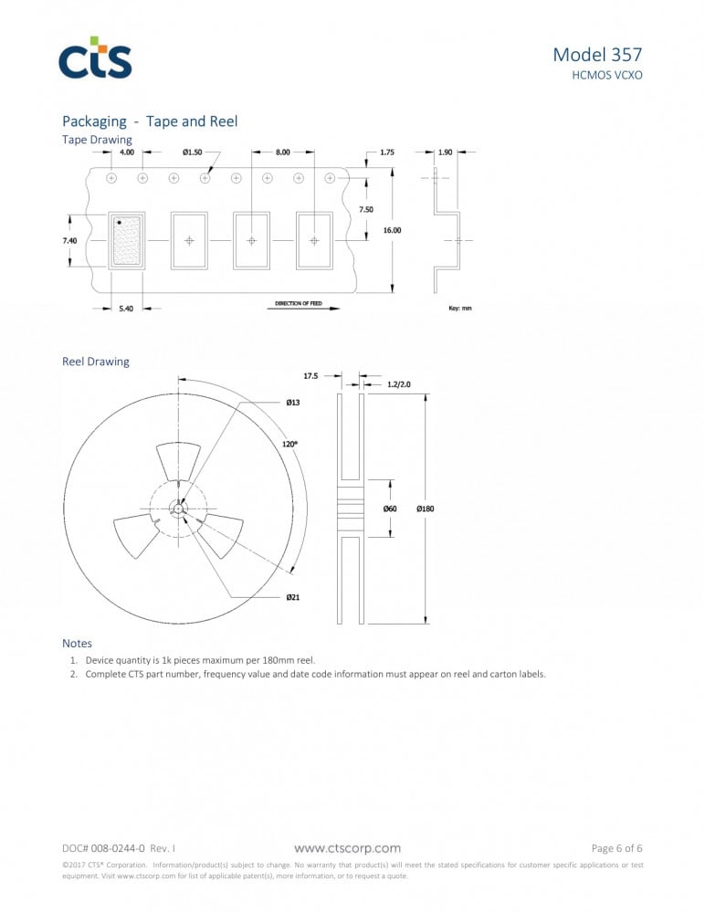 CTS Model 357 datasheet page 6
