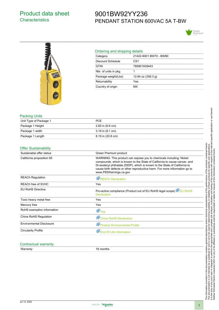 9001BW92YY236 technical document preview