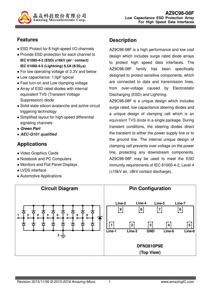 AZ9C98-08F datasheet page 1