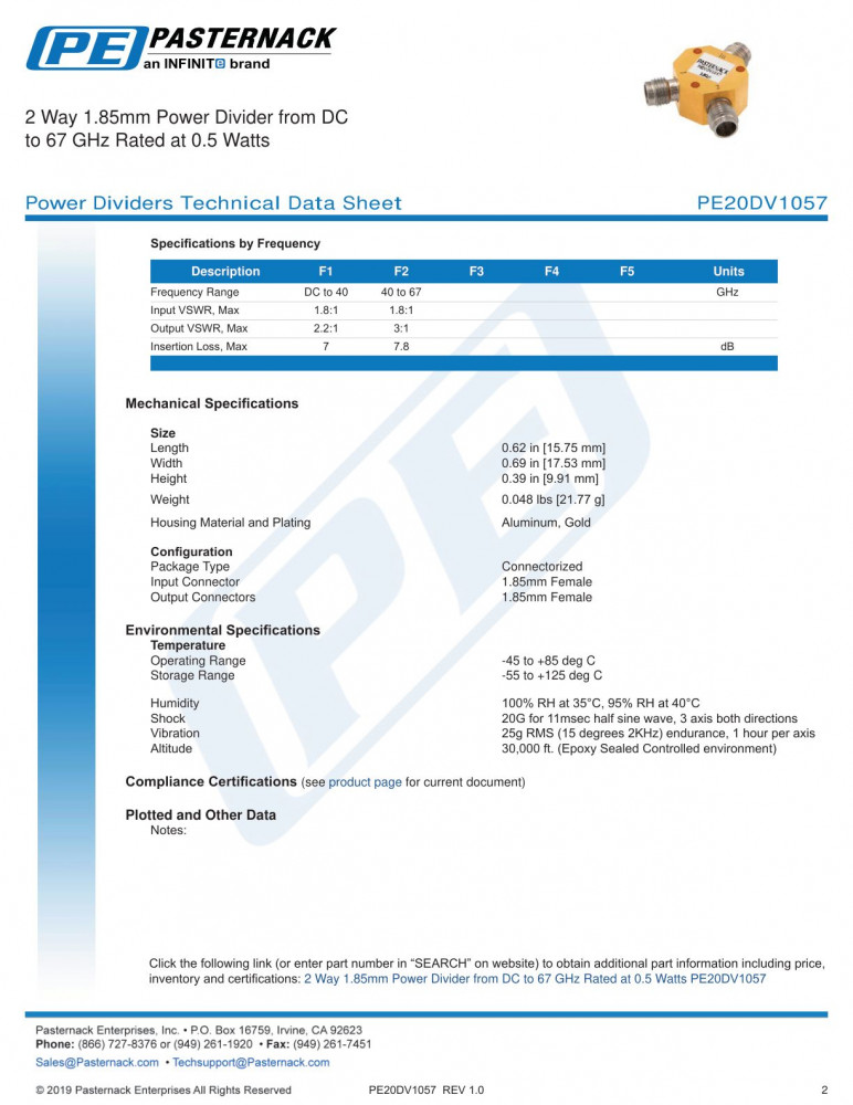 PE20DV1057 technical datasheet page 2