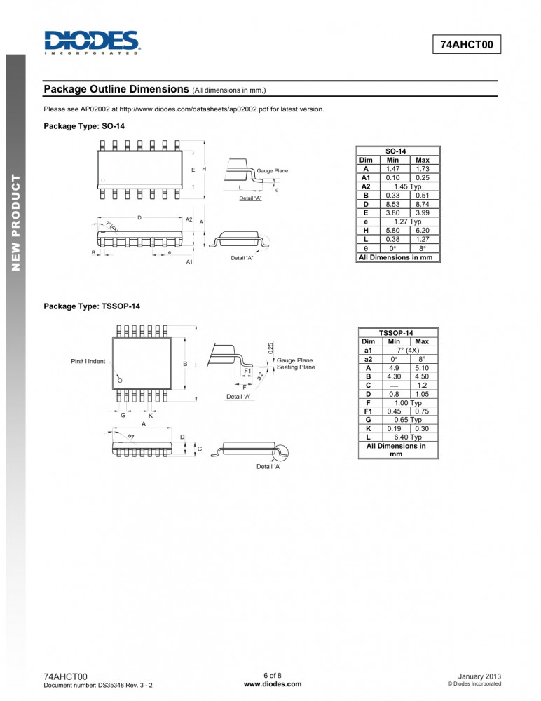 74AHCT00S14-13 datasheet page 6