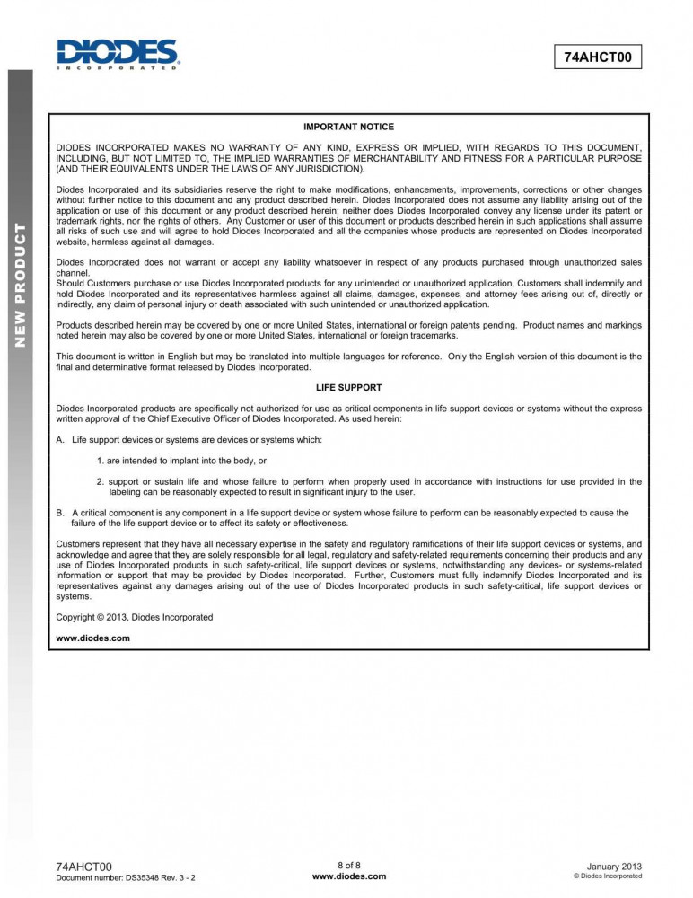 74AHCT00S14-13 datasheet page 8
