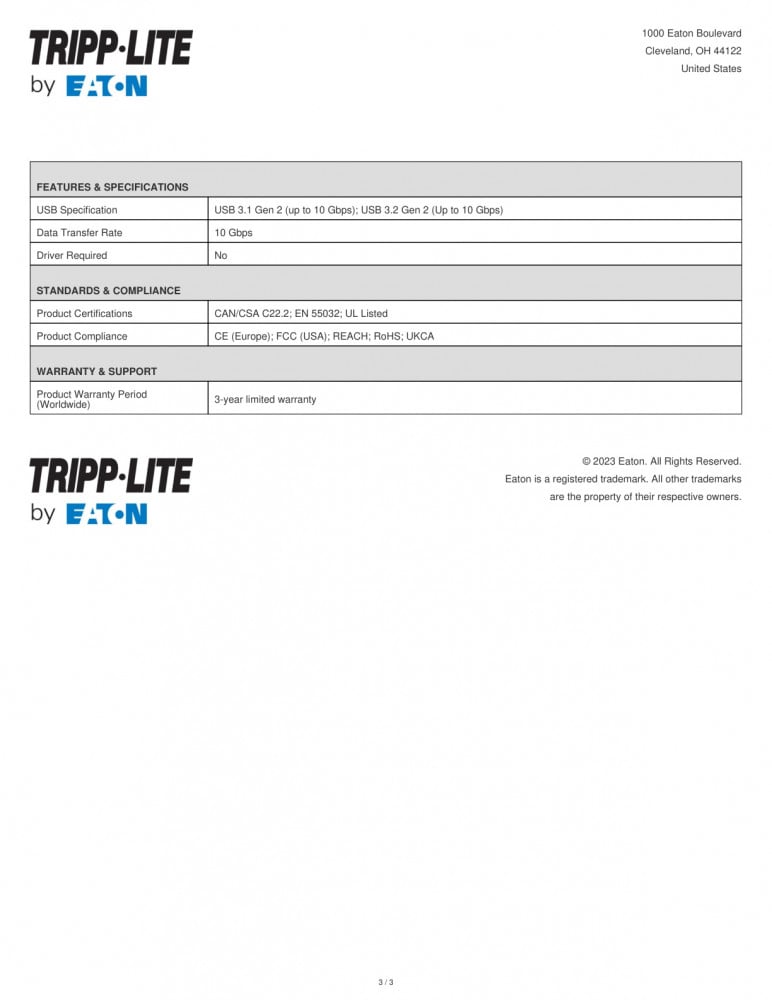 U420F-20M-D3 technical document page 3