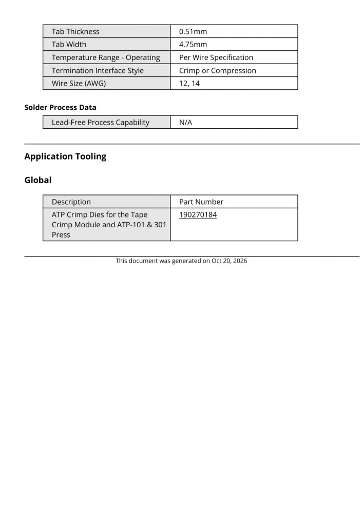MOLEX 190160084 technical document preview, page 3