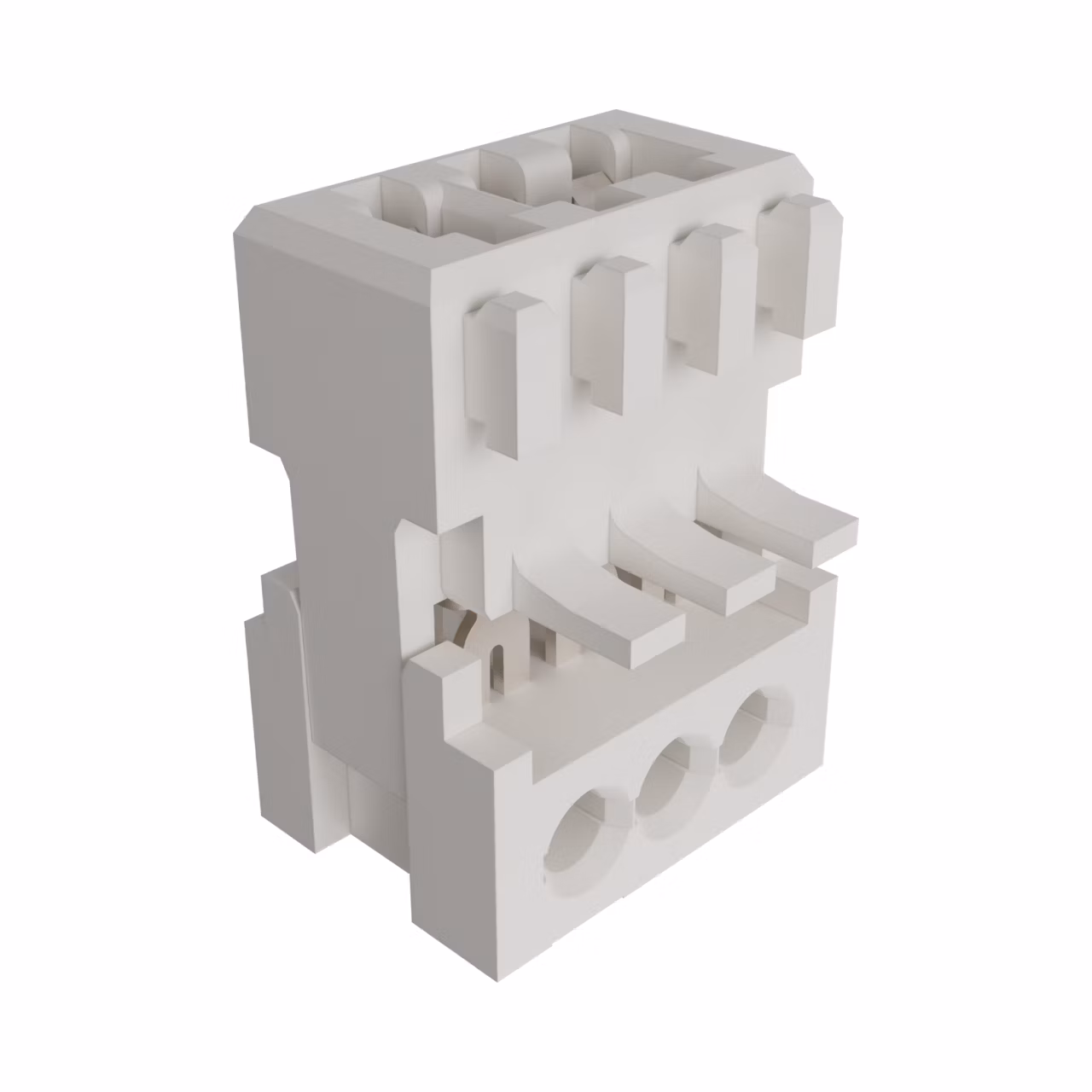 Appli-Mate RAST 2.5 Female Connector, 2.50mm Pitch, 3 Circuits, All Position Keys, Closed Endwalls, Polarizing Rib Between Circuits 1 & 2 for sale